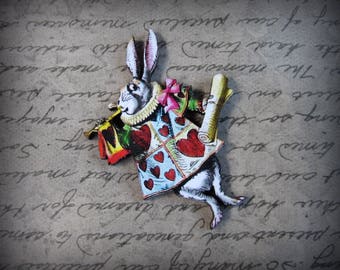 White rabbit brooch | Etsy