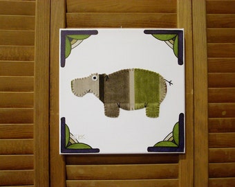 Hippo art | Etsy