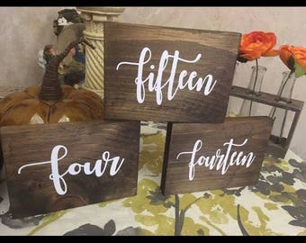 Rustic table numbers | Etsy