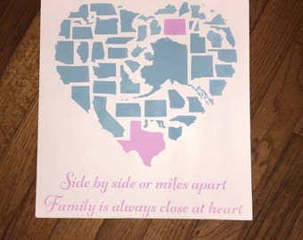 Heart shaped map | Etsy