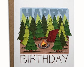 Camping card | Etsy