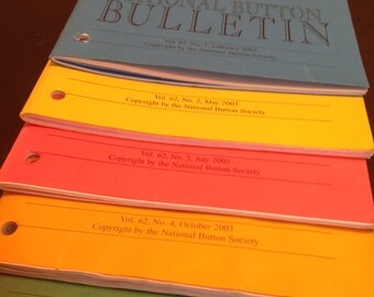 Vintage National Button Society Bulletins 1940s and 1950s