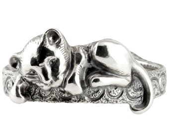 Lion Ring Sterling Silver Lion Head Ring Ancient Assyrian