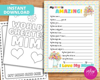 All About My Grandma Kid Questionnaire Mothers Day Gift Gift
