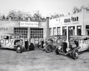 automotive pencil art by HotRodPencil on Etsy