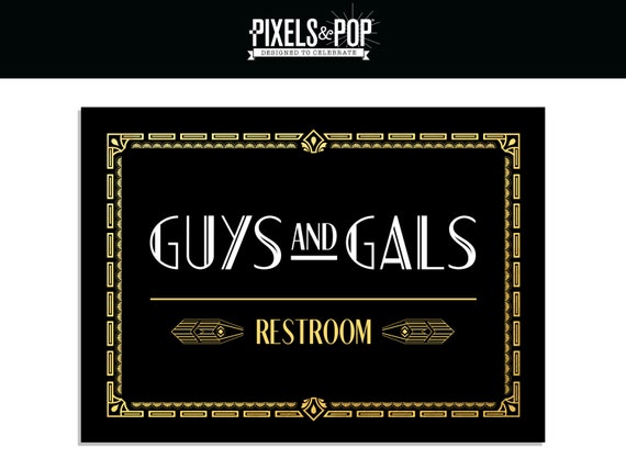 1920s Art Deco Restroom Sign // Great Gatsby Printable