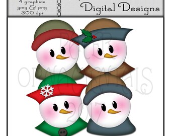 Snowman clip art | Etsy