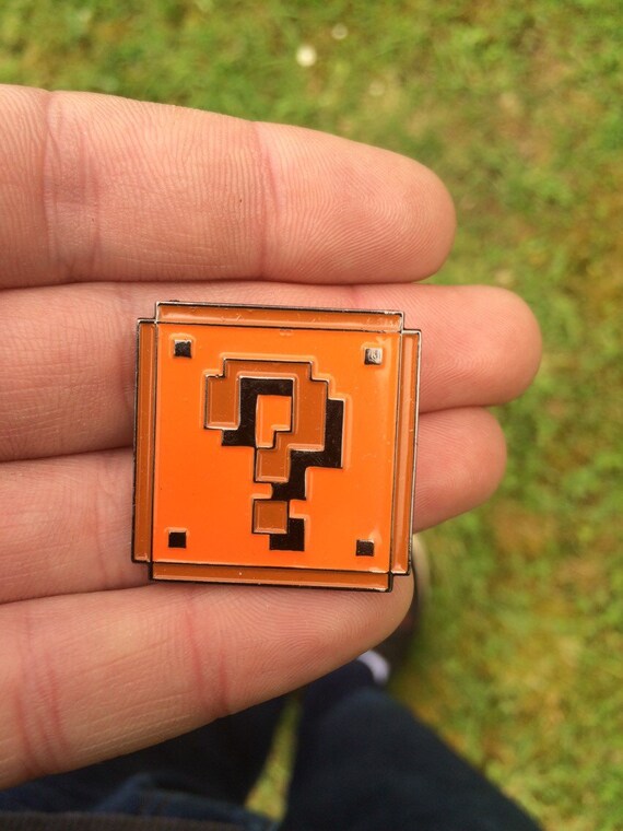 Super Mario Bros. Question mark brick/ block hard enamel pin
