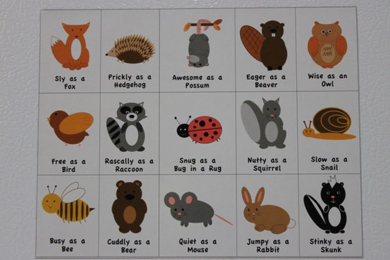 Items similar to Animal Emoticon Emotions, Feelings, Mood Chart List ...