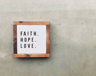 Faith hope love sign | Etsy