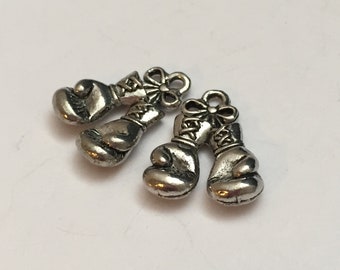 Boxing Gloves Charm Silver Plated Boxing Gloves Charm for