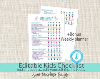 Kids chore chart | Etsy