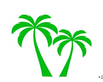 Palm Coconut Tree Wall Decal with seagull birds 1107 7 feet