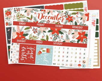 DECEMBER Planner Kit ECLP Printable Stickers Monthly Planner