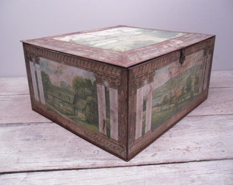 Large tin box | Etsy