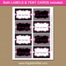 Pink and Black Food Labels Instant Download Buffet Labels