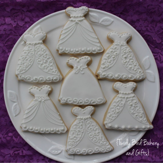 Wedding Dress Decorated Cookies