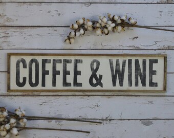 Coffee wine sign | Etsy