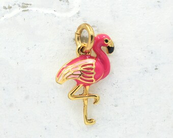 Pink flamingo charm | Etsy