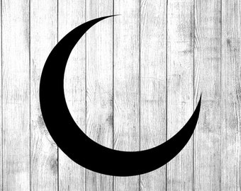 Crescent moon decal | Etsy