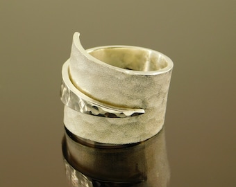 Wide silver ring | Etsy