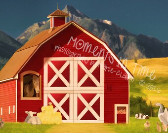 Barnyard backdrop | Etsy