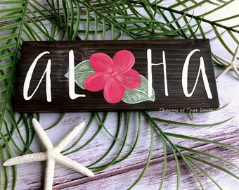 Aloha Sign Wooden Hawaiian Hello Greeting Hawaiian Decor