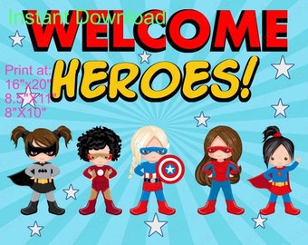 Superhero door sign | Etsy