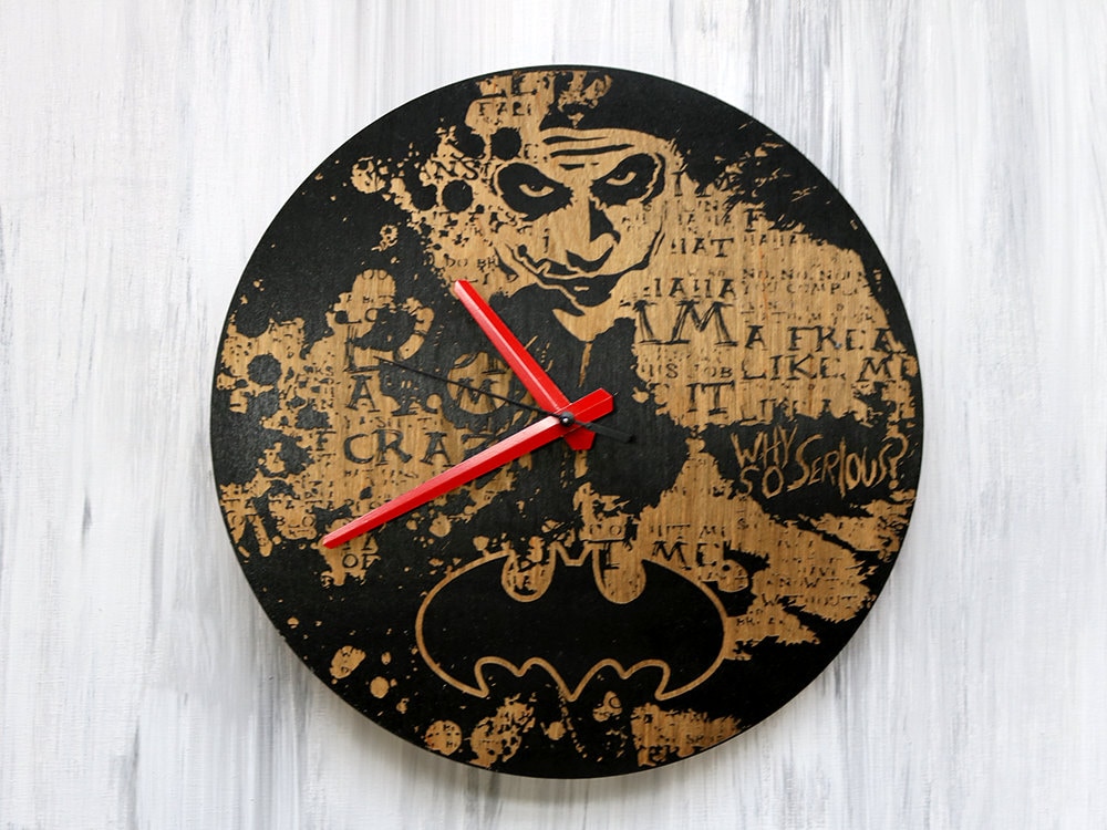 Batman Wall Clock Batman Clock Dark Knight Joker Why So
