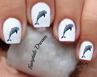 Dolphin nail art | Etsy
