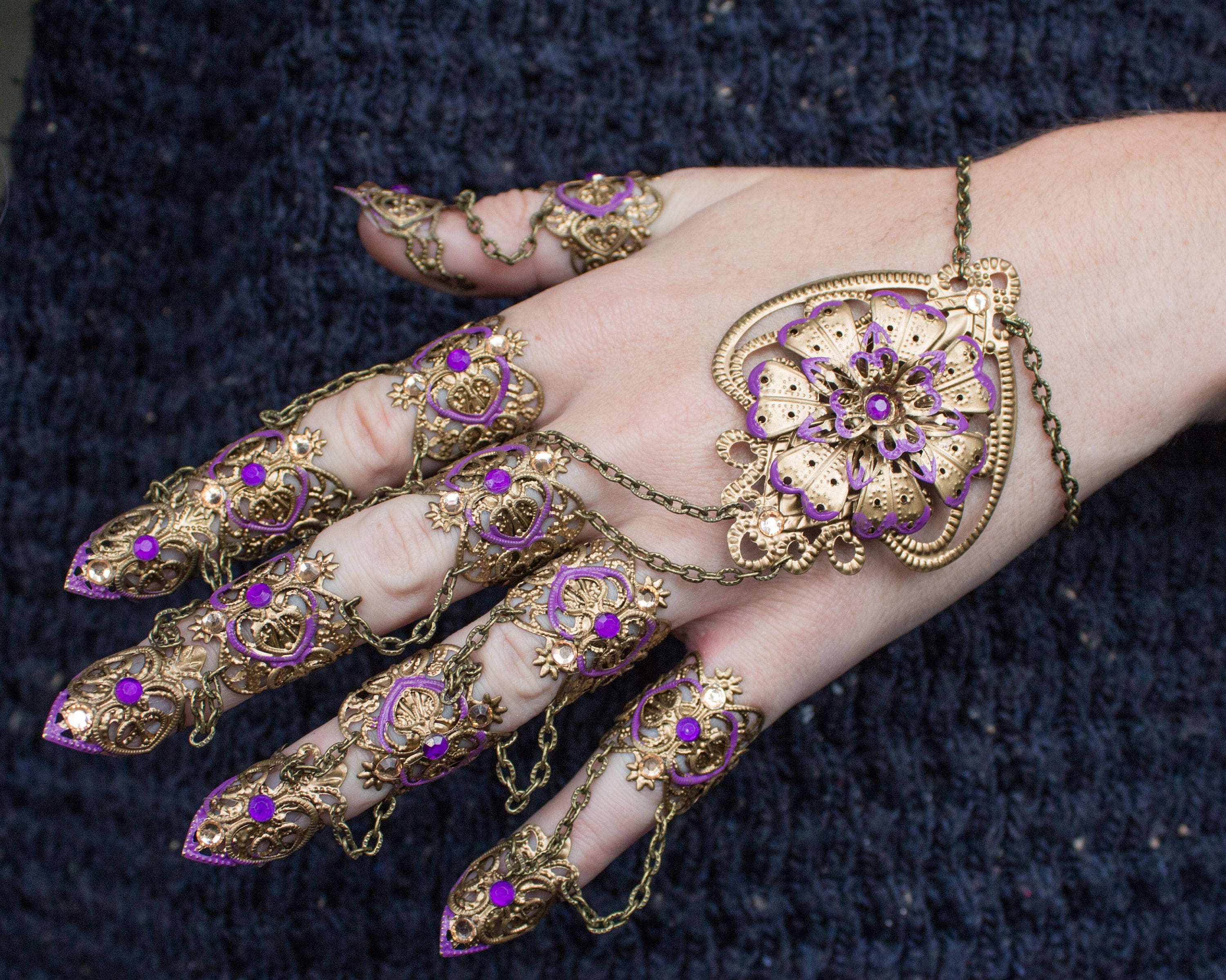 Full Hand Claws Nail Rings Steampunk Jewellery Gothic