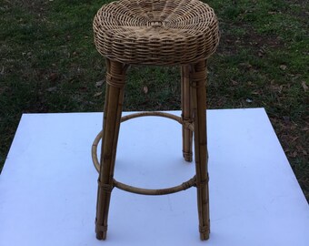 Wicker stool | Etsy