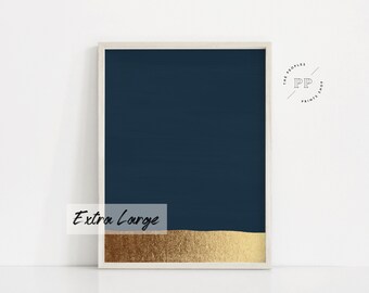 Navy gold wall art | Etsy