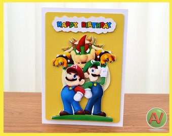 Mario birthday card | Etsy