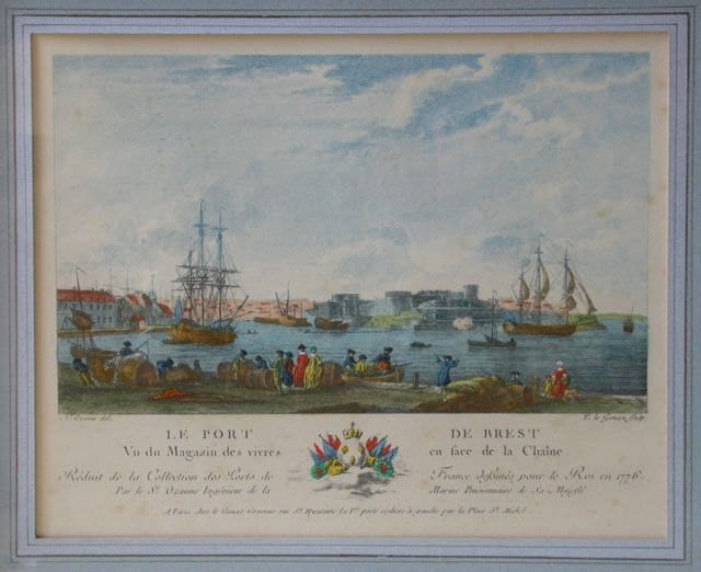 Gravure du port de Brest de Nicolas Marie Ozanne XVIII s