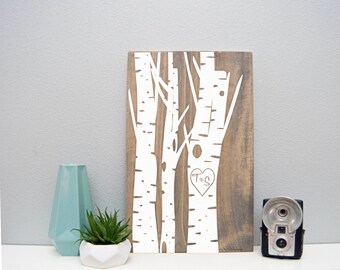 Initials in tree | Etsy