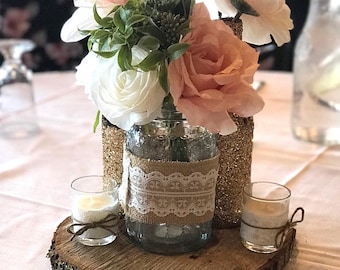 Log centerpieces | Etsy