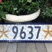 Blue Address Sign with Starfish Nautical House Number Plaque
