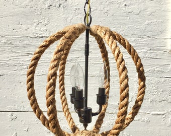 Rope pendant light | Etsy