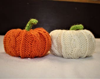 DIY Knitting PATTERN Cable knit Pumpkins for Thanksgiving