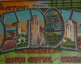 Detroit postcard | Etsy