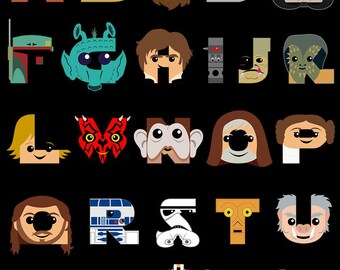 Star Wars Alphabet poster 16x20 and letter pack Digital File