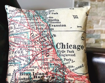 Map throw pillow | Etsy