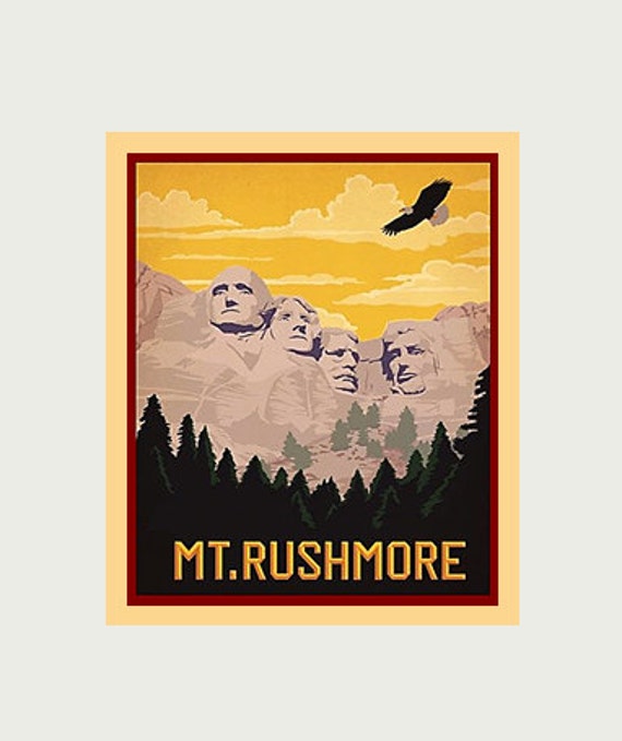 Mount Rushmore Decal Mt. Rushmore Sticker Vintage Style