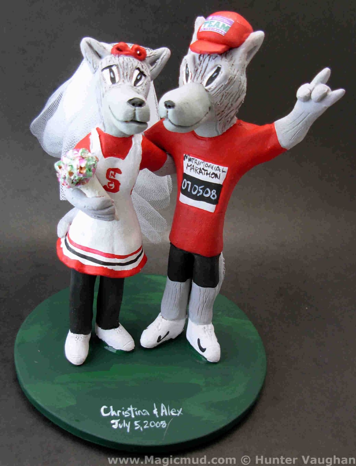 NC State Mr. and Ms. Wuf Wedding Cake Topper North Carolina