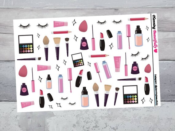 Makeup Stickers Makeup Planner Stickers Cosmetic Stickers