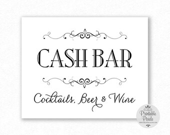 Cash bar sign | Etsy