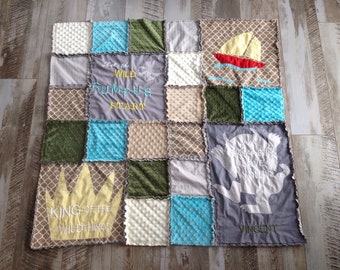 Baby boy rag quilt | Etsy