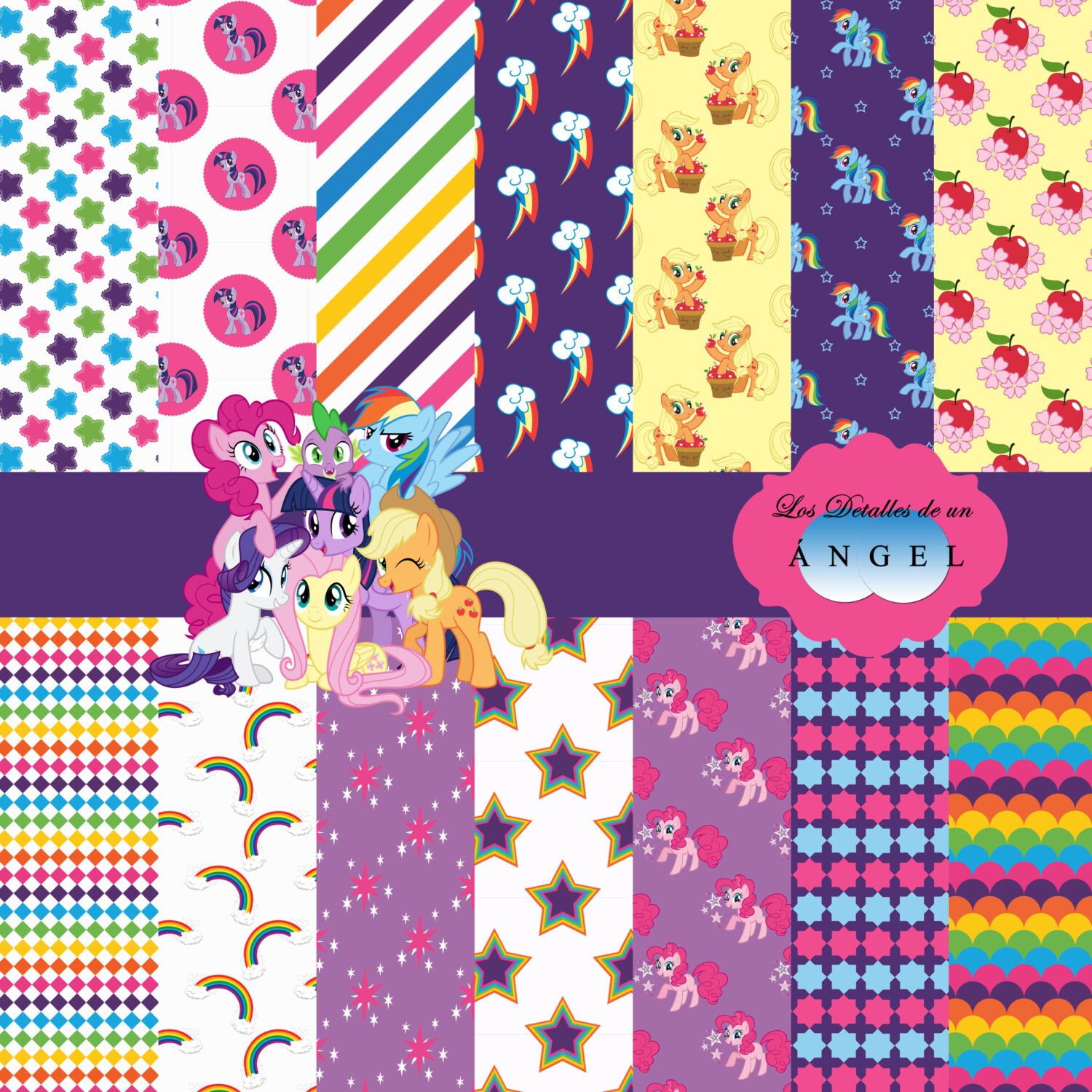 Digital Paper kit for my Little Pony/kit digital paper for My