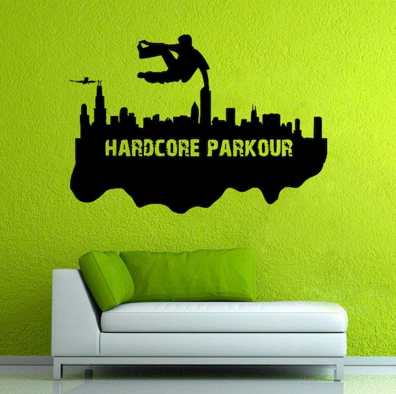 Parkour Wall Vinyl Decal Traceur Wall Vinyl Sticker Sports